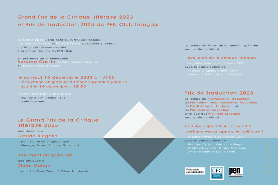 16 décembre à 17 h : Remise des Prix de Traduction du Pen Club et du ...